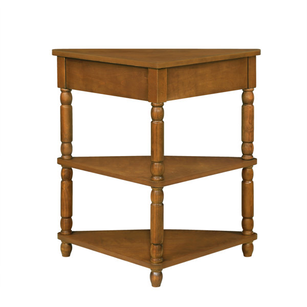 Alcott Hill® 33.8'' Small Triangle Corner Table, Wood Corner Side Table For Small Spaces/ Living ...